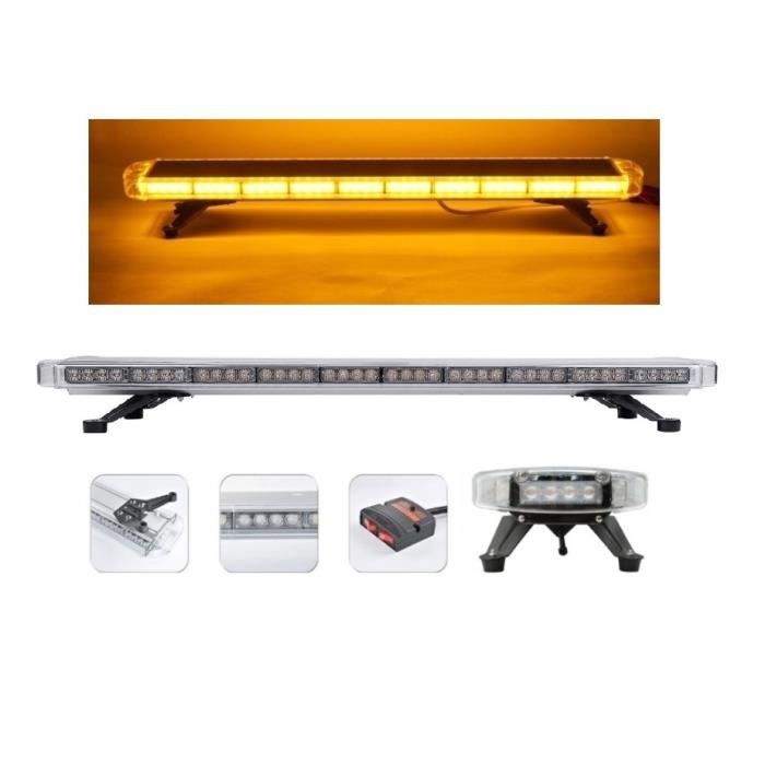 Rampe Lumineuse d’Avertissement LED 12V 24V Orange 120cm Gyrophare 15 ...