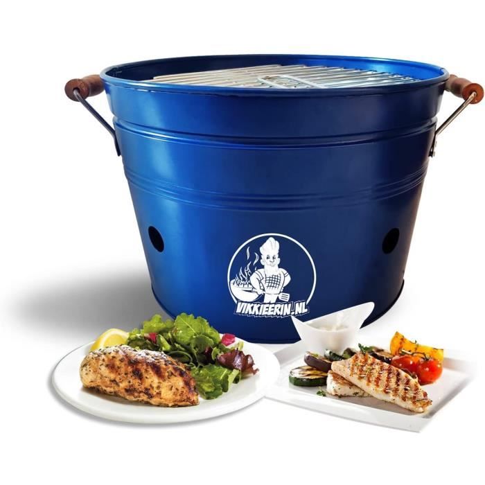 Barbecue de table au charbon de bois - Grand barbecue rond - Portable ...