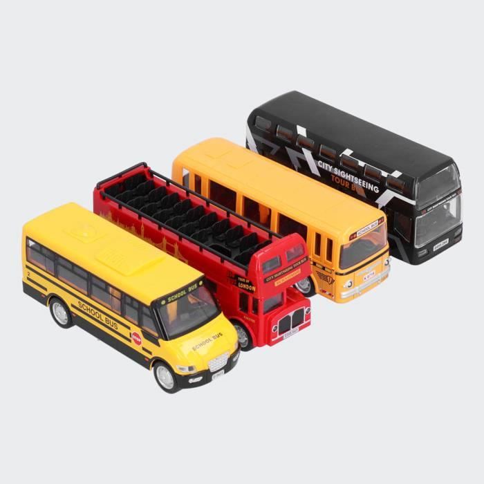 Qiilu Jouet de véhicule Modèle de Bus Véhicule à Traction Jouet de ...
