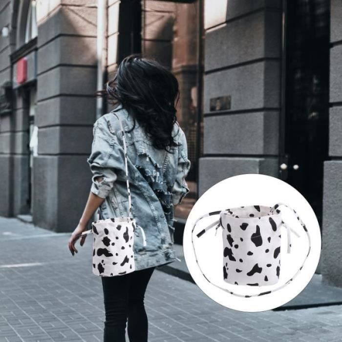 1PC Creative Crowstring Cross Body Sac de godets de vache Print Femme ...