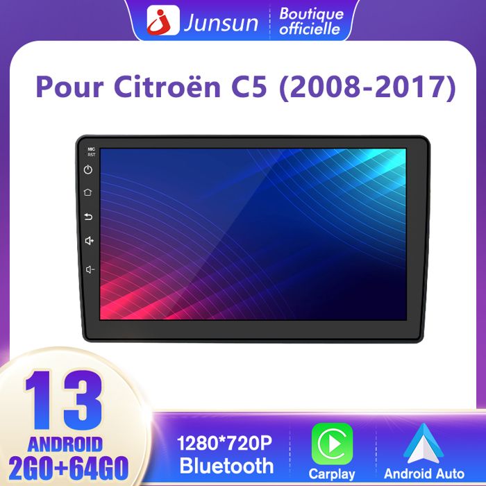 Junsun Autoradio Android 13 2Go+64Go pour citroën C5 2008-2017 avec 10 ...