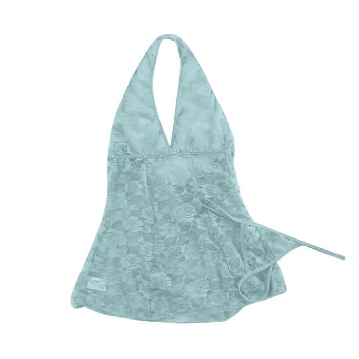 Ensemble de Nuisette et String Tanga Chemise nuit nuisette transparente ...