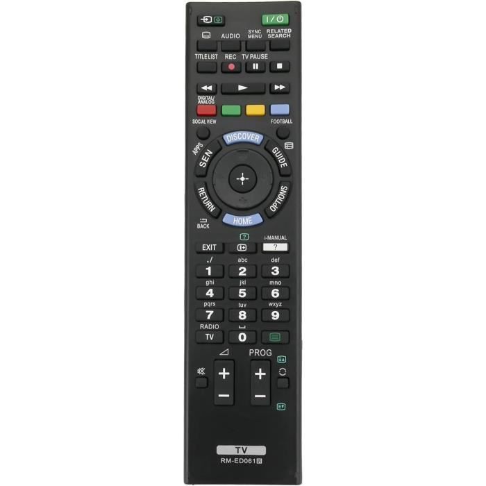 Rm Ed061 Télécommande De Remplacement Compatible Avec Sony Bravia Smart