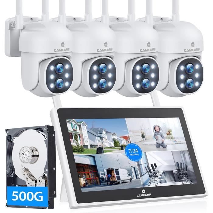 Ptz Kit Caméra De Surveillance Wifi Avec 10" Moniteur, 10Ch Nvr Kit Avec 4X2K Caméra Wifi ...
