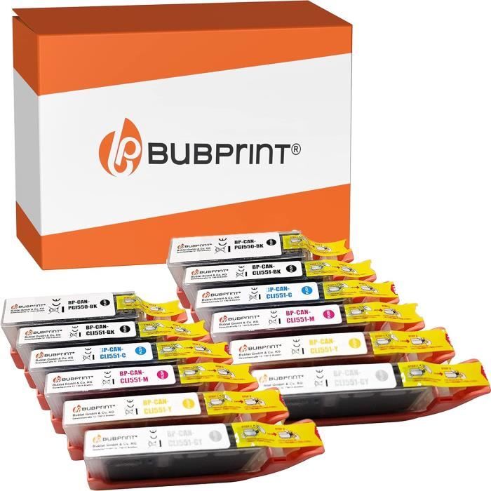 12 Cartouches D'Encre Compatible Pour Canon Pgi-550 Cli-551 Xl Pour ...