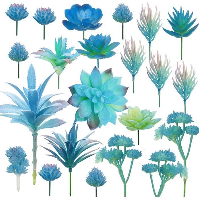 Cayway 21 PCS Artificielles Plantes Succulentes Faux Fleur Succulentes ...
