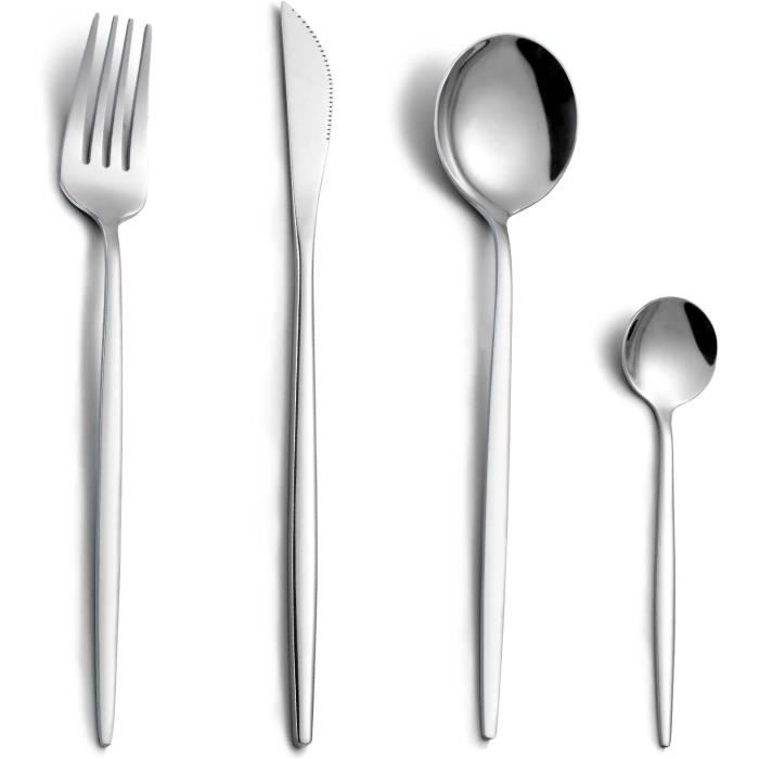 Couverts De Table Pour 6 Personnes, 24 Pièces Couverts En Argent, Set ...