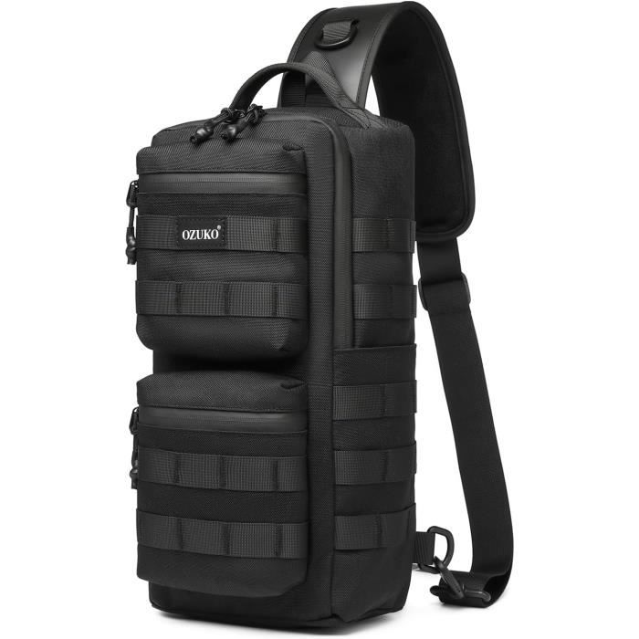 Sac De Poitrine Tactique Homme Sacoche Bandoulière Molle Sac D'Epaule ...