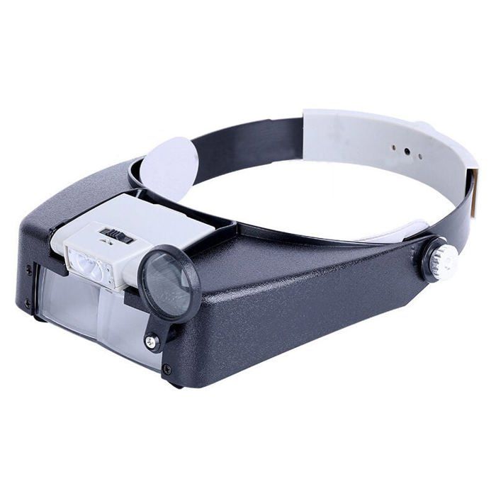 Bandeau Loupe Horloger Mains Libres Loupe avec Lumière Casque Loupe ...