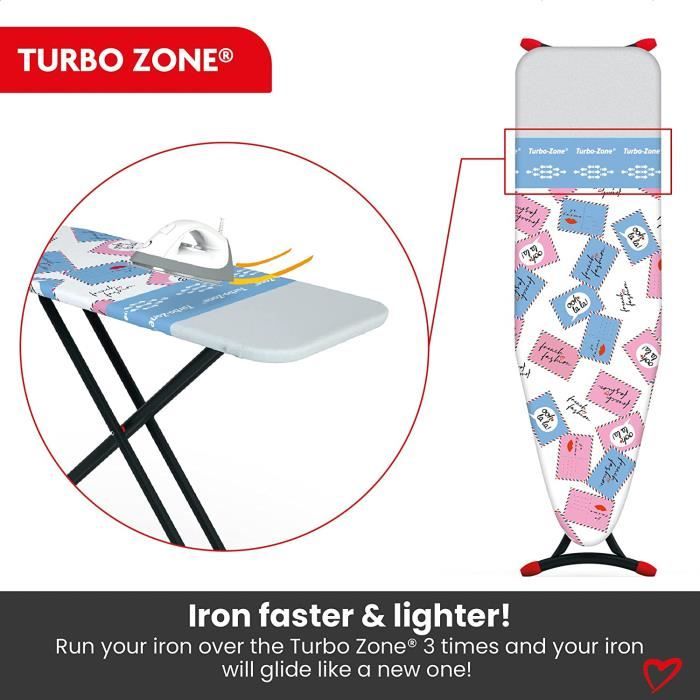 HOUSSE TABLE À REPASSER AVEC TURBOZONE ET STOCKAGE - Repassage sûr ...