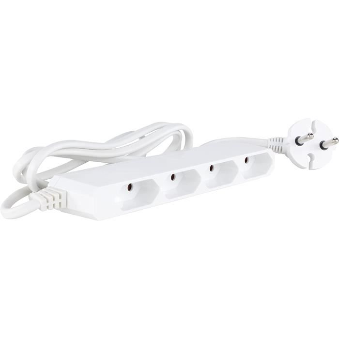 LIWI-Bloc multiprise sans interrupteur x4 Euro Slim 0254 blanc[622 ...