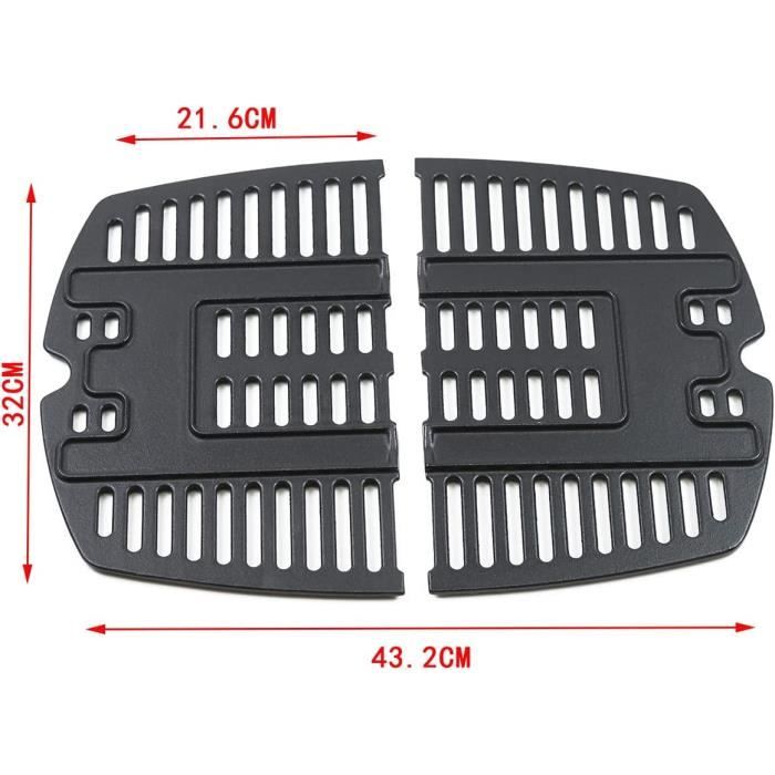 32 X 21,6 Cm Accessoires De Gril En Fonte Pour Weber Q100, Q1000 Series, Q1200, Q1400, Baby Q ...