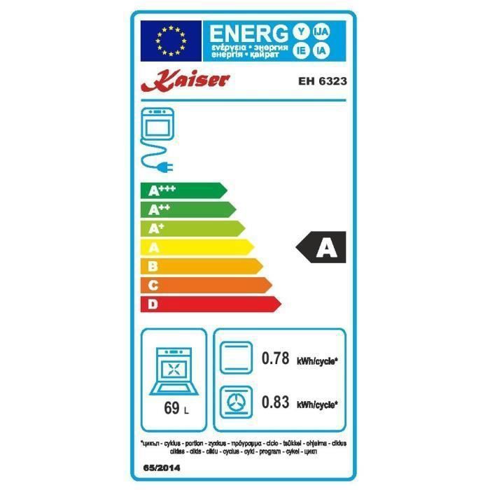 Kaiser Four Set EH 6323 + KG 6364, Autonome, Inox, Four électrique ...