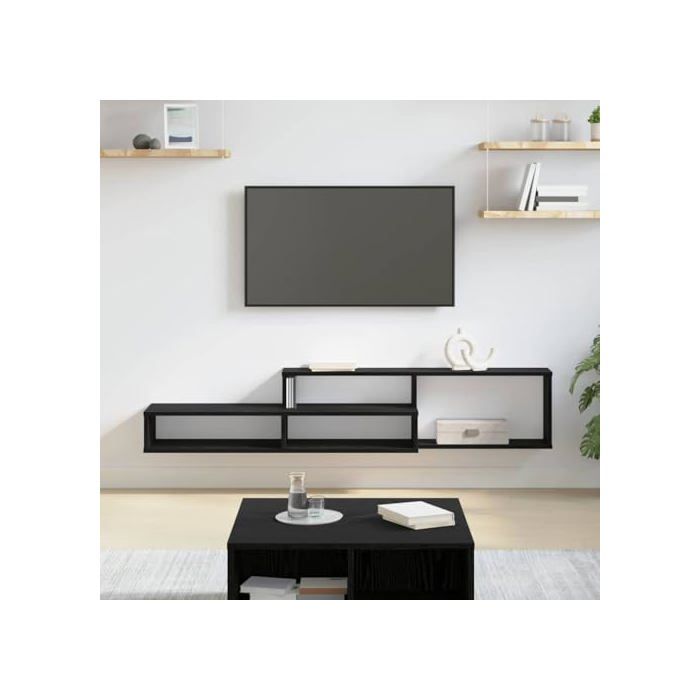 Support TV mural moderne - vidaXL - Bois d'ingénierie - 150x25x28,5 cm ...