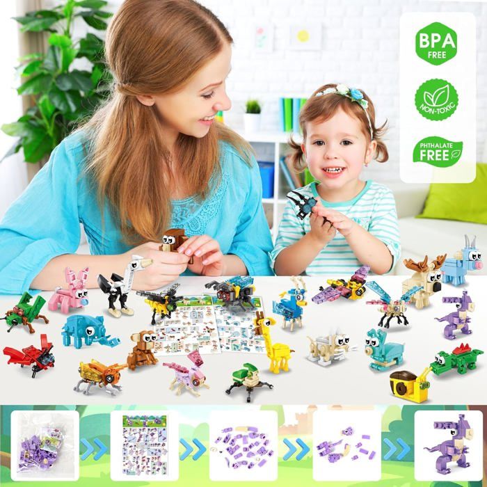 Cadeau Anniversaire Enfants Invités, 24 Animaux en Blocs de ...