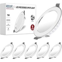 Lot de 3 Spot Encastrable LED Downlight Panel Extra-Plat 7W Blanc Neutre 4200-4500K - Cdiscount ...