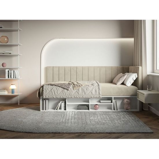 Lit ado avec rangement - VENTRIO - beige clair- côté droit - Cdiscount ...