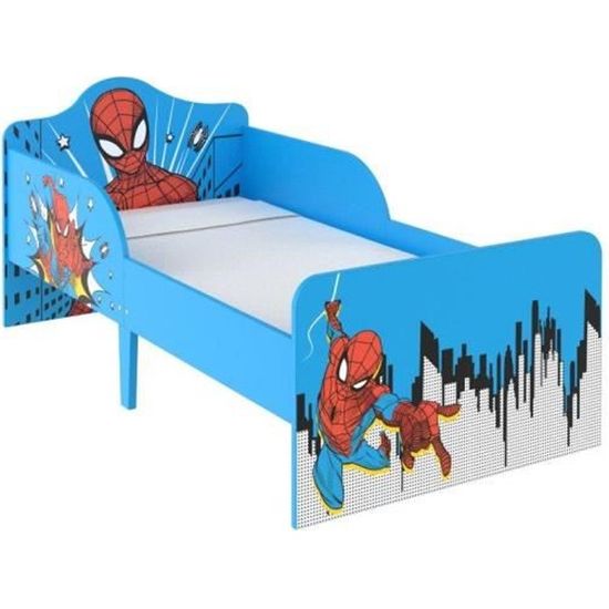Lit pour enfants - Marvel - Spiderman - 75x143cm - Bois - Bleu ...