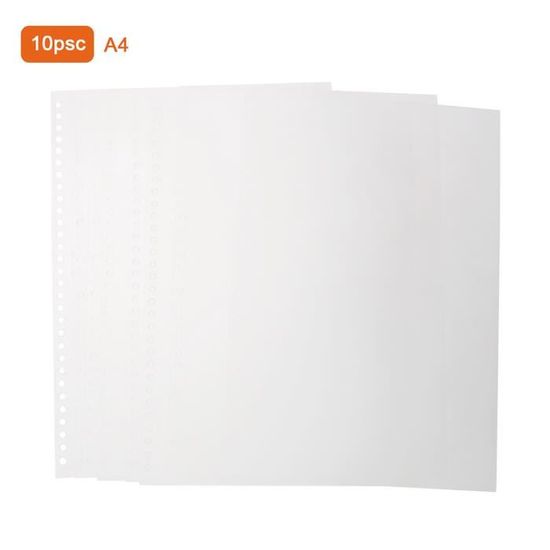 Fdit Couverture de reliure transparente 10 pièces blanc 30 trous A4 ...
