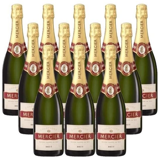 Lot de 12 - Champagne Mercier Brut - 75 cl - La cave Cdiscount