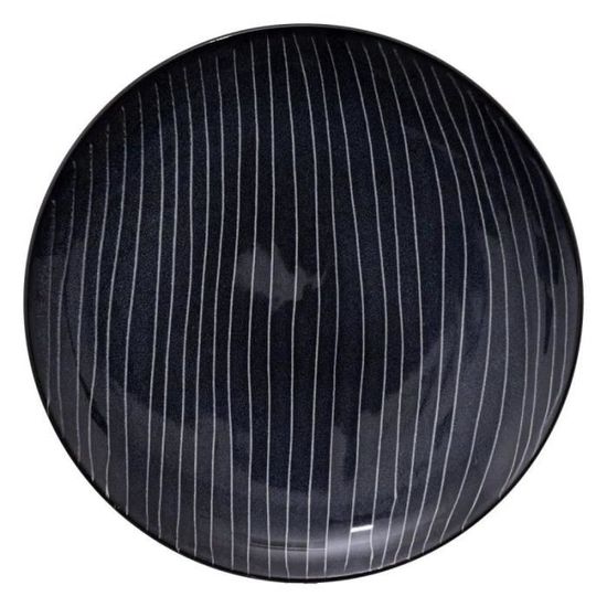 Lot de 6 Assiettes Plates "Lison" 27cm Bleu - Cdiscount Maison