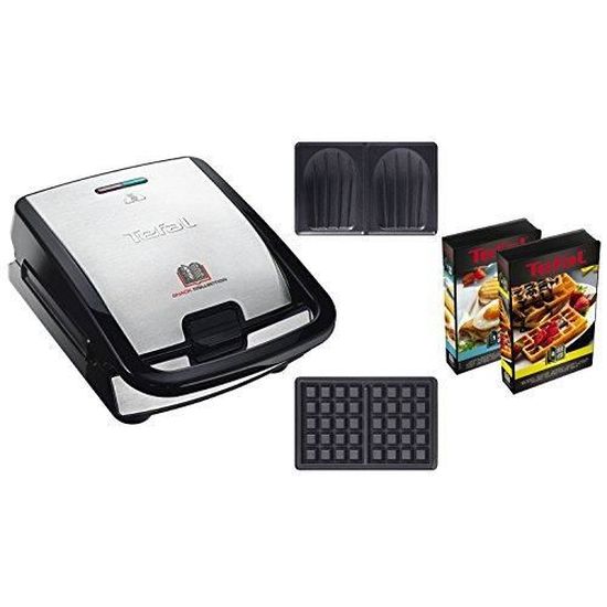 Machine à Gaufres et Croques Tefal SW853D12 - Noir-Inox - Avec 2 jeux ...