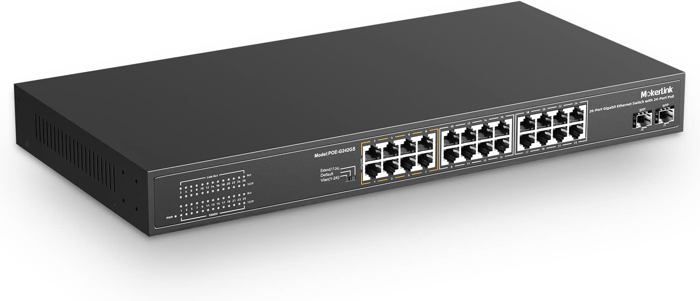 26 ports Gigabit Poe Switch, 24 Gigabit PoE+ Ports, 2 Gigabit SFP ...