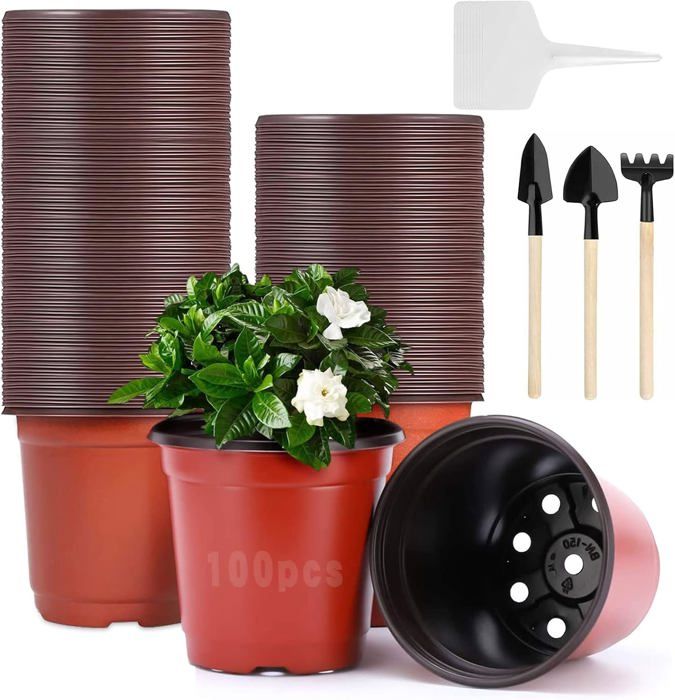 100 Pièces Godets Semis, 10CM Pots de Fleurs, Jardiniere, Pot de Fleur ...