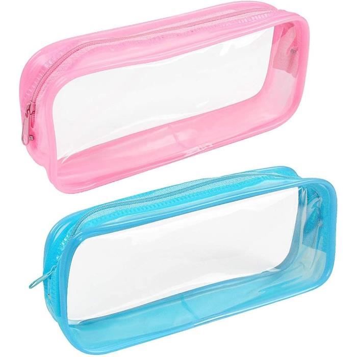 Lot De 3 Trousses De Toilette Transparentes En Pvc Avec Fermeture ...
