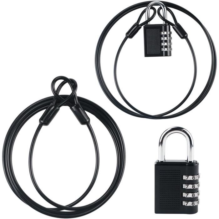 Antivol Trottinette - 2 Pièces Cadenas Cable - Ferrous - Code à 4 ...