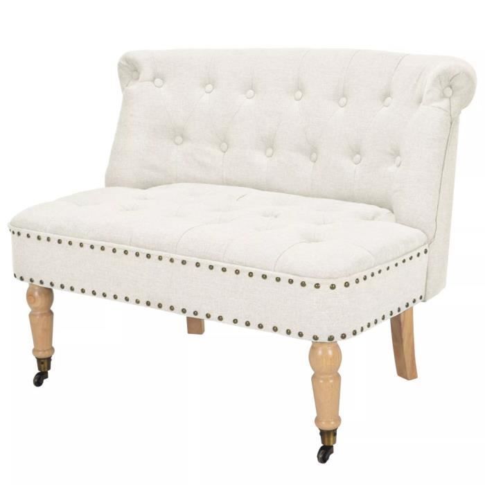 Canapé Moderne - Sofa - Divan Confortable - Tissu Blanc - Cdiscount Maison
