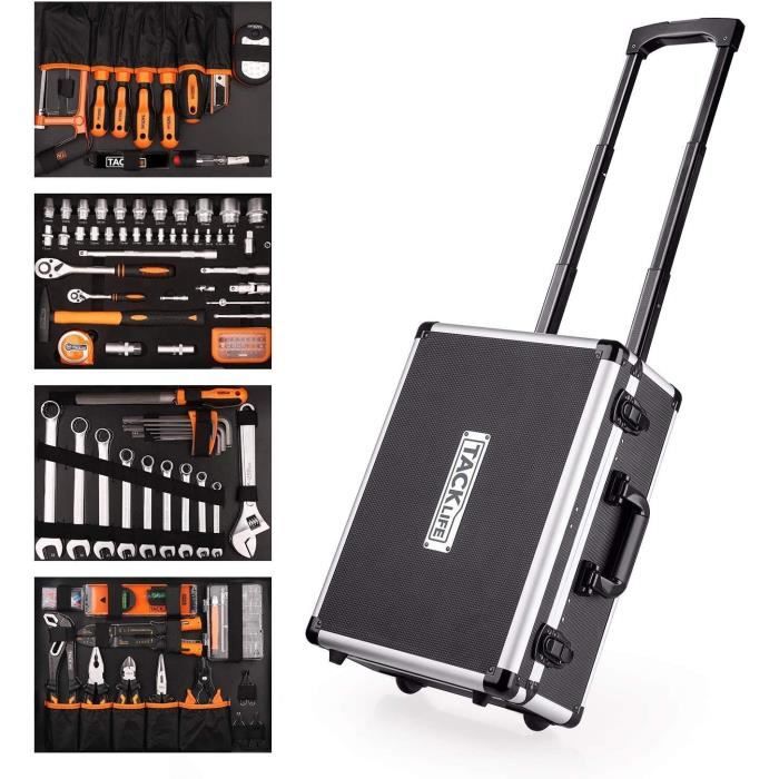 TACKLIFE Outillage, Boîte à Outils Complète 177 Pièces, Valise Outils ...