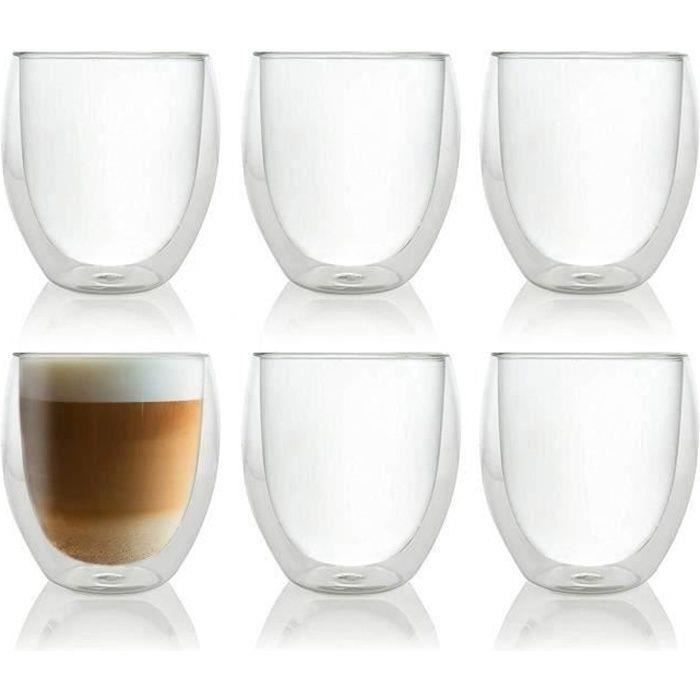 Coffret de 6 Tasse à café-Expresso-Espresso en Verre , Set-Tasses à ...