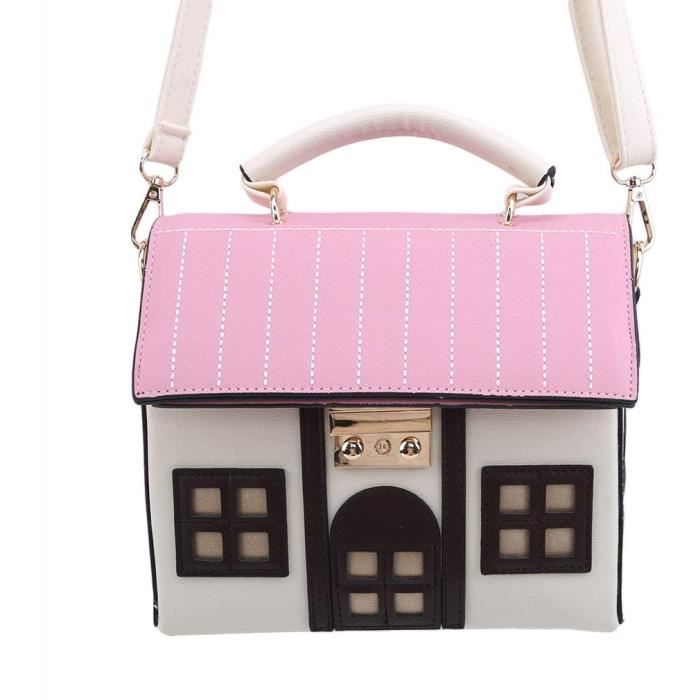 Maison 3D en Forme de Sac à Main stéréo Sac à bandoulière en Cuir PU ...