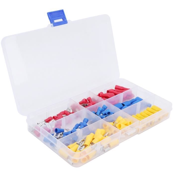 GOTOTOP Borne de fil électrique 122pcs ensemble de bornes à sertir à pression froide connecteurs ...
