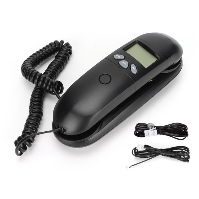 HURRISE Téléphone filaire Téléphone Fixe Filaire pour la Maison et le Bureau, Téléphone Fixe ...