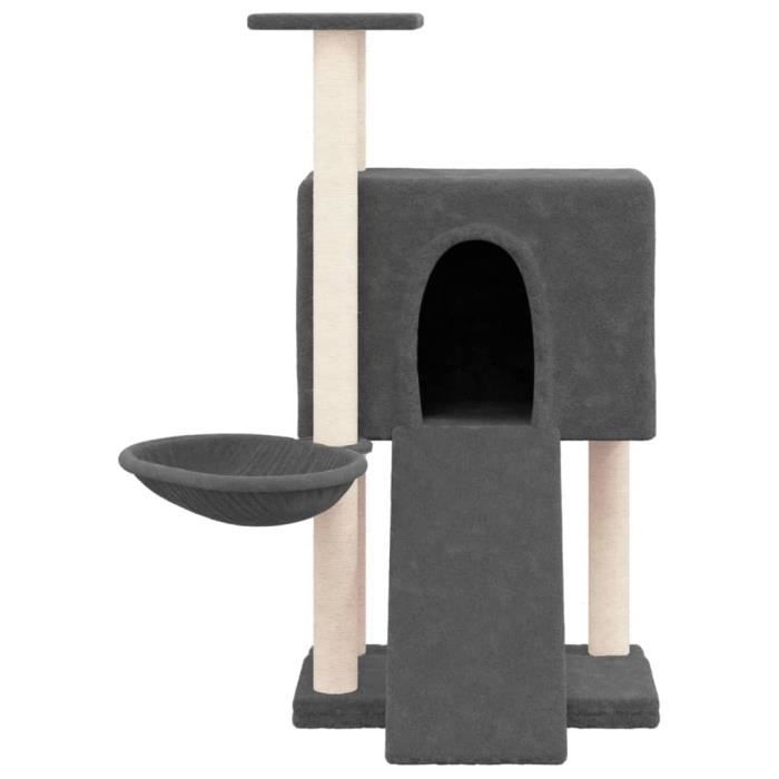 KEENSO Arbre à chat avec griffoirs en sisal Gris foncé 96 cm KN005 ...