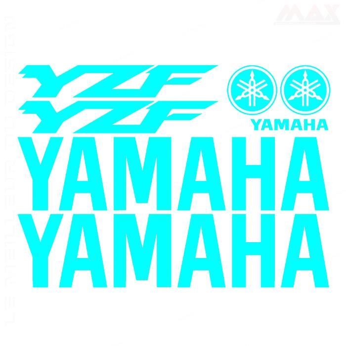 7 stickers YAMAHA YZF – BLEU CIEL – sticker YZF 600 750 1000 EXUP ...