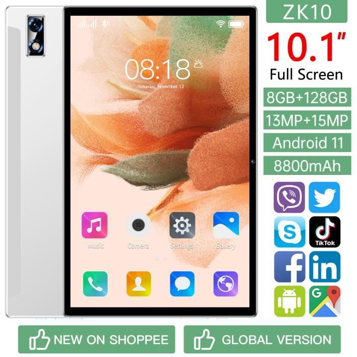 Tablette OEMG ZK10 PC 4G Dual SIM 10.1" Tablette Android 2 + 32 Go - Blanc - Cdiscount Informatique
