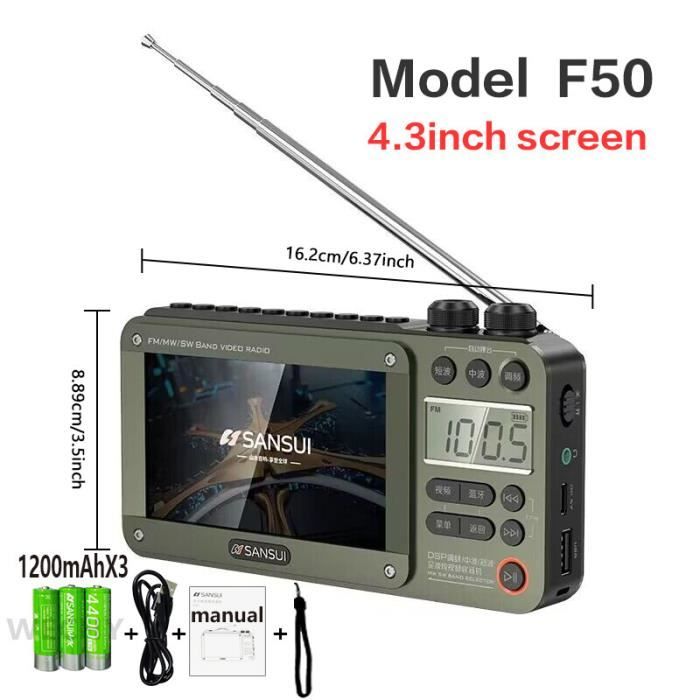 Récepteur radio portable rétro FM MW SW,écran 7.0 pouces,lecteur de ...