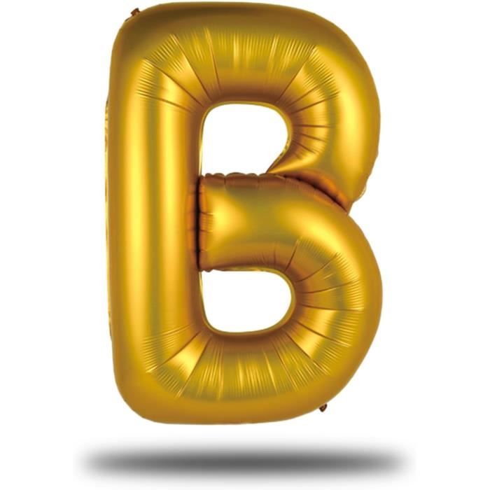 Ballon Lettre B Or - Xxl 100Cm - Ballon D'Anniversaire Lettre B En Or ...