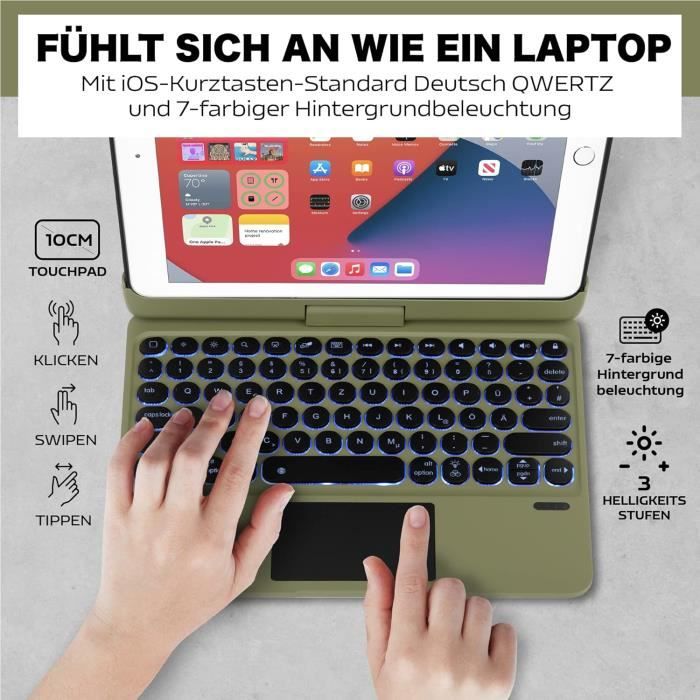 Étui Pour Ipad 9 8e 7e Génération Avec Clavier Qwertz Allemand