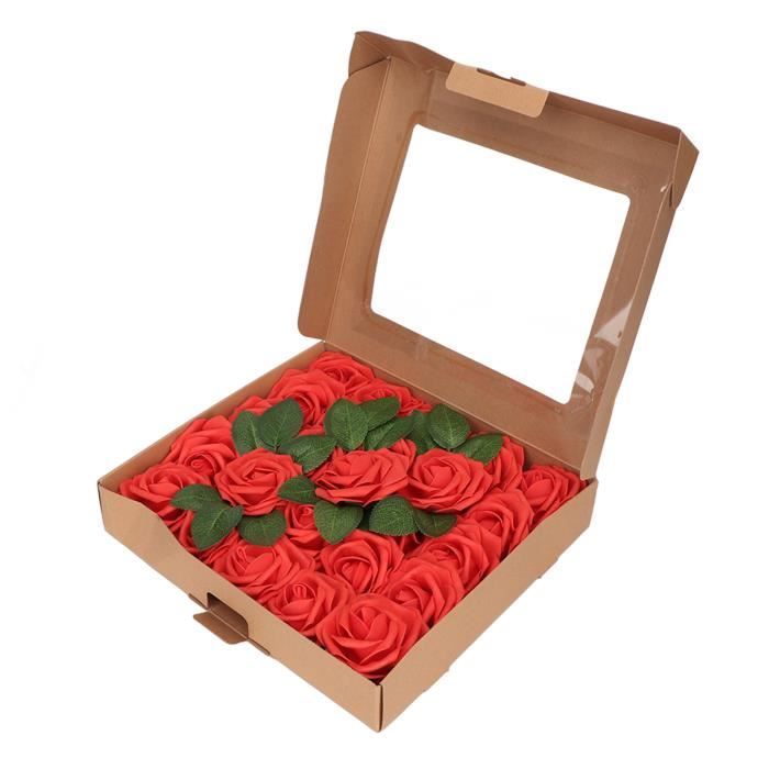 Fleurs artificielles - SONEW - Roses Champagne Rouge - 25 pièces - 7,6 ...