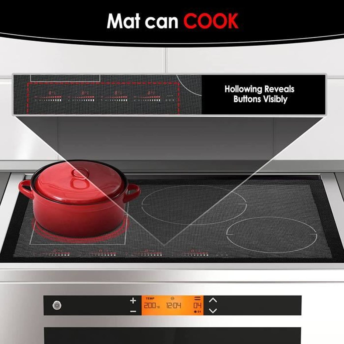 KitchenRaku Tapis pour Plaques à Induction 61x53cm,Protection Plaque ...