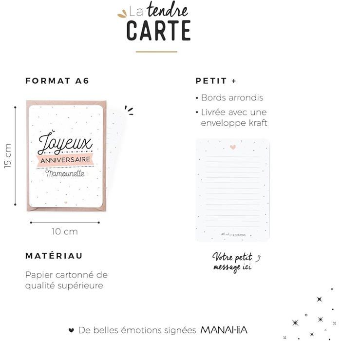 Carte Anniversaire - Joyeux Anniversaire Mamounette | Livrée avec ...