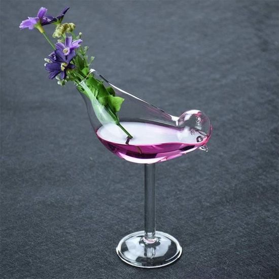 Verre à vin Creative Oiseaux Cocktail Verre personnalité Molécule fumée ...