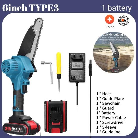Scie à bois électrique portable ,2 batteries ,tronçonneuse, outil de ...