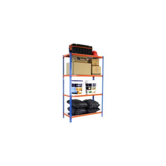 Étagère métallique 4 niveaux - SIMON RACK - KIT SIMONCLICK MEGAPLUS - Bleu - Orange - Galvanisé ...