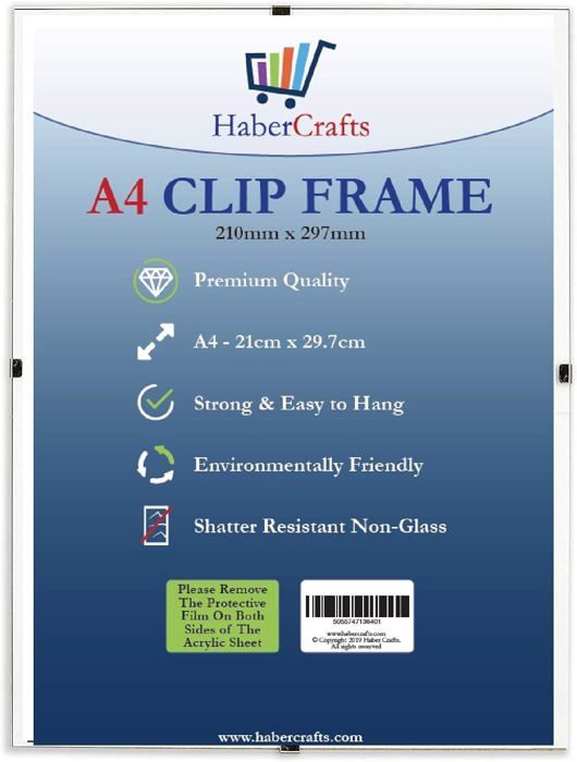 Lot de 12 cadres photo A4 à clipser - Cadre photo à suspendre au mur ...