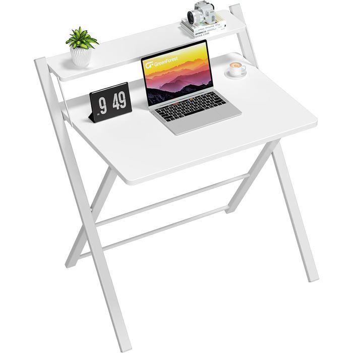GreenForest Petit Bureau Pliant 82cm, Table Pliable Gaming avec à 2 ...